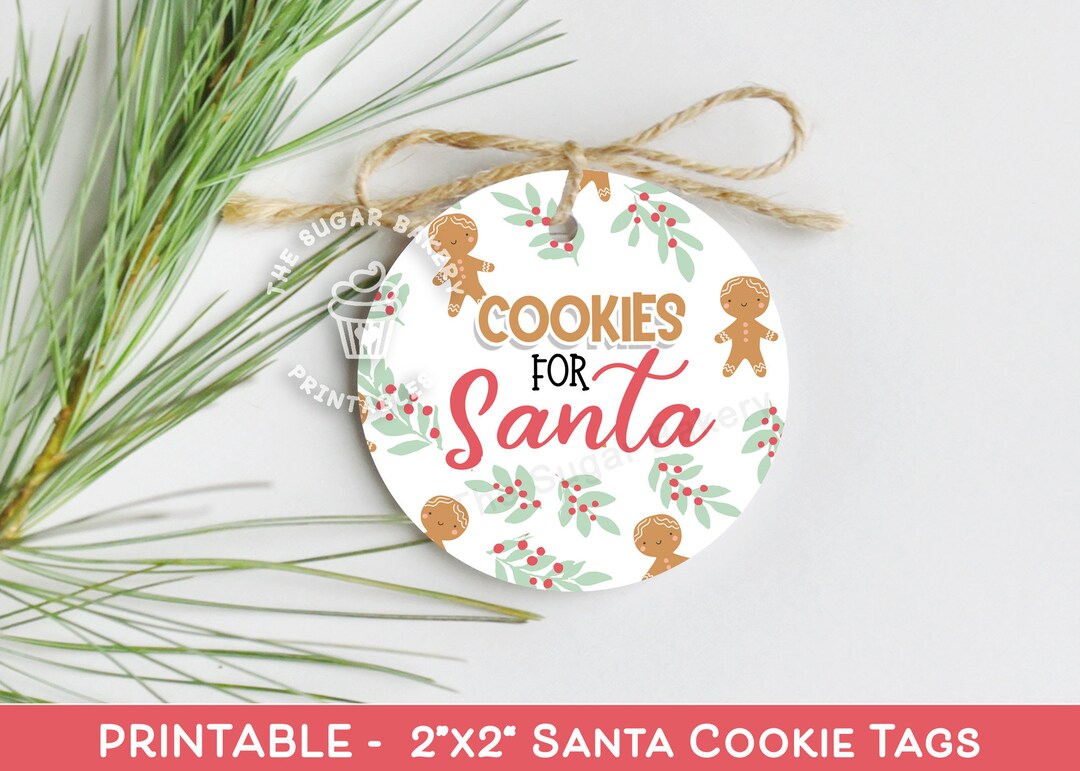 COOKIES for SANTA Tag, Gingerbread Cookies Tag, Cookies for Santa Claus ...