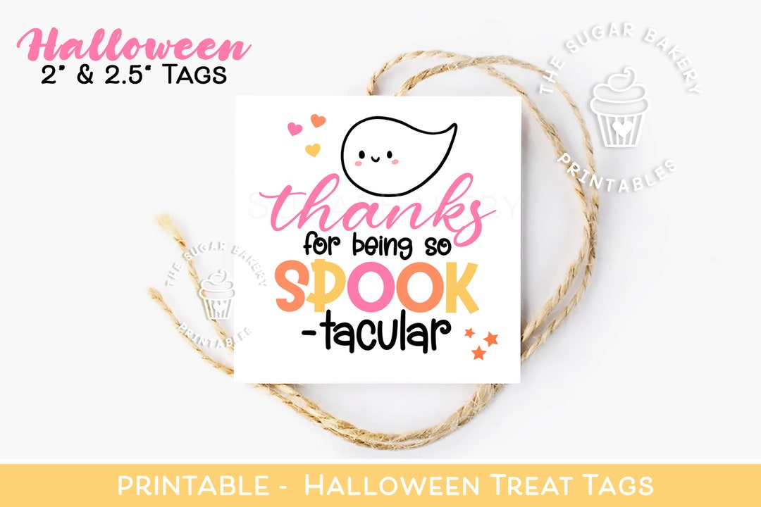 Halloween Cookie Tags Thanks for Being so SPOOK-TACULAR Treat - Etsy