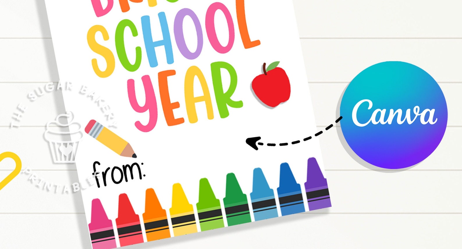 EDITABLE Here's to a Bright SCHOOL Year Gift Tag, Back to School Gift ...