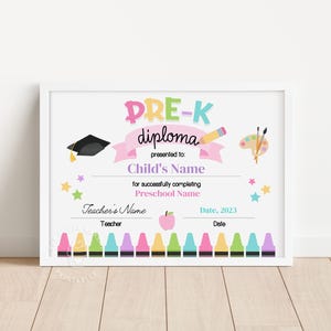 Editable Pre-k Diploma, Pre-k Graduation Diploma, PRE-K Graduation ...