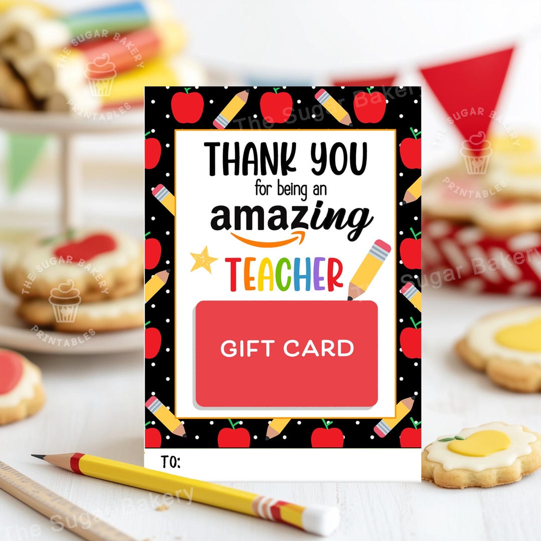 TEACHER Gift Card Holder Thank You for Being an AMAZING Teacher End of ...