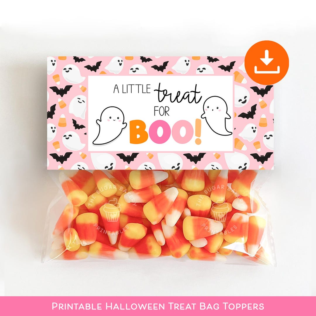 Halloween TREAT Bag TOPPER Printable, A Little Treat for BOO Halloween ...