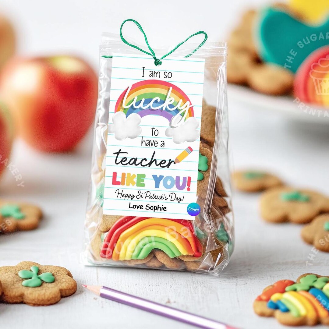 Editable St Patricks Day Teacher Gift Tag, so LUCKY to Have Teacher ...