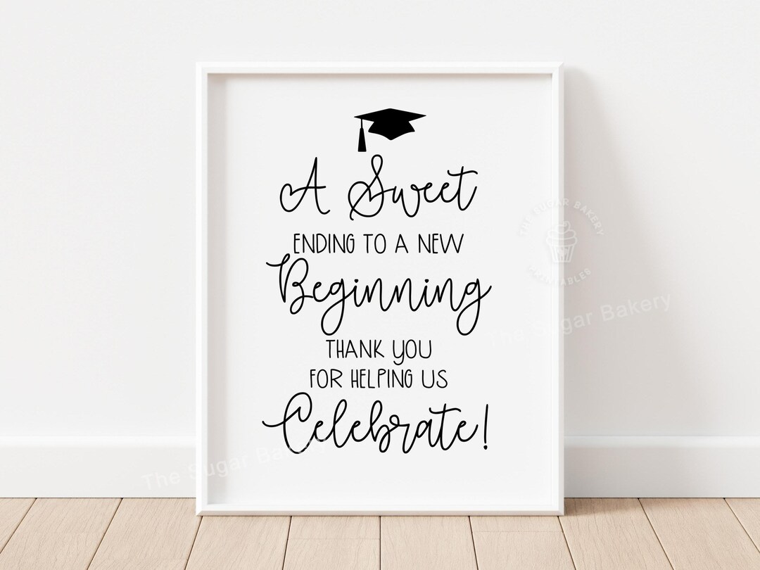 Graduation Party Table Sign Printable Graduation Digital Download Sign ...
