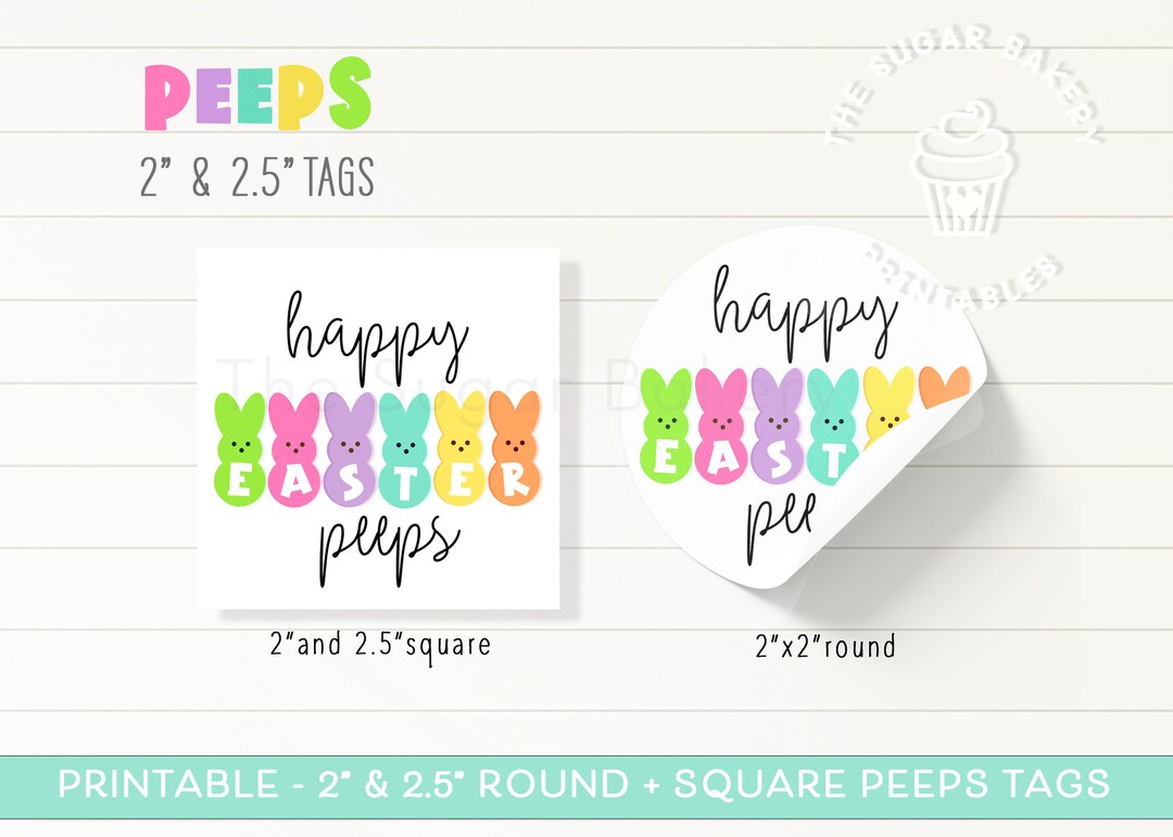 Happy Easter Peeps, Treats for My PEEPS Tag, Easter Bunny Tag, Peeps ...