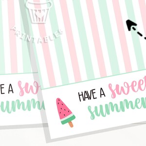Have a Sweet Summer MINI COOKIE CARD, Watermelon Cookie Card, Teacher ...
