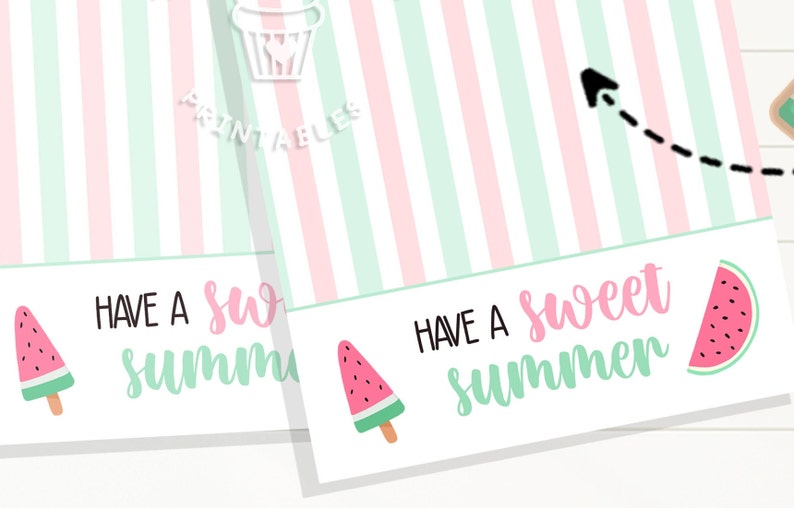 Have a Sweet Summer MINI COOKIE CARD Watermelon Cookie Card - Etsy