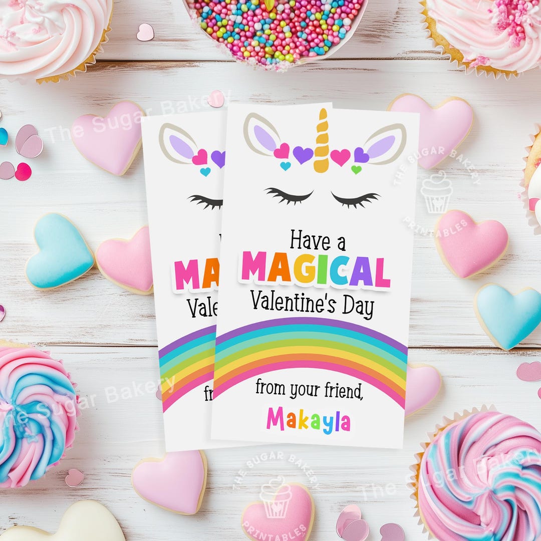 Editable Unicorn Valentine Tags Have a MAGICAL Valentine's Day Cards ...