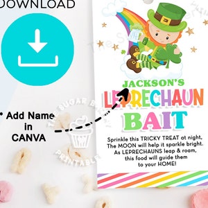 Editable LEPRECHAUN BAIT Tags, Lucky Charm TAGS, Leprechaun Bait ...