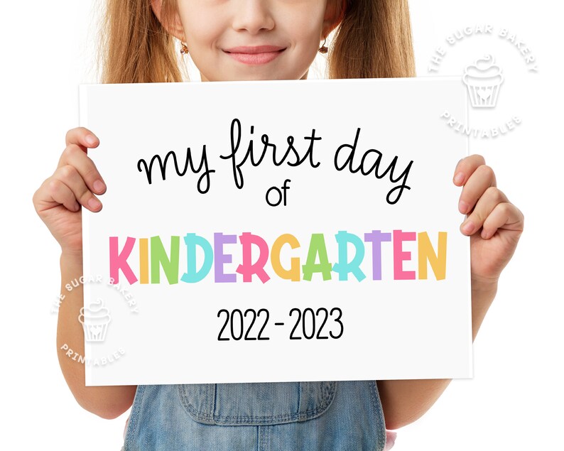 First Day of School Sign KINDERGARTEN 1st Day of Kindergarten - Etsy