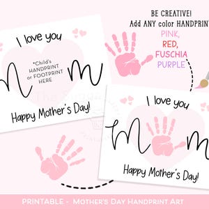 Mothers Day Handprint Craft I Love You MOM HANDPRINT Art for Kids ...