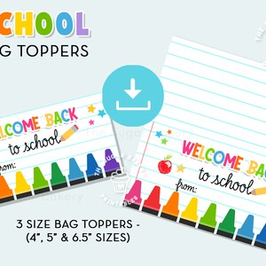 Back to School TREAT Bag TOPPER, PRINTABLE First Day of School Cookie ...