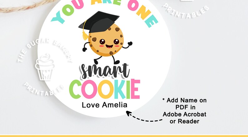 You Are ONE Smart Cookie Tag, End of Year Student Gift Tags, Graduation ...