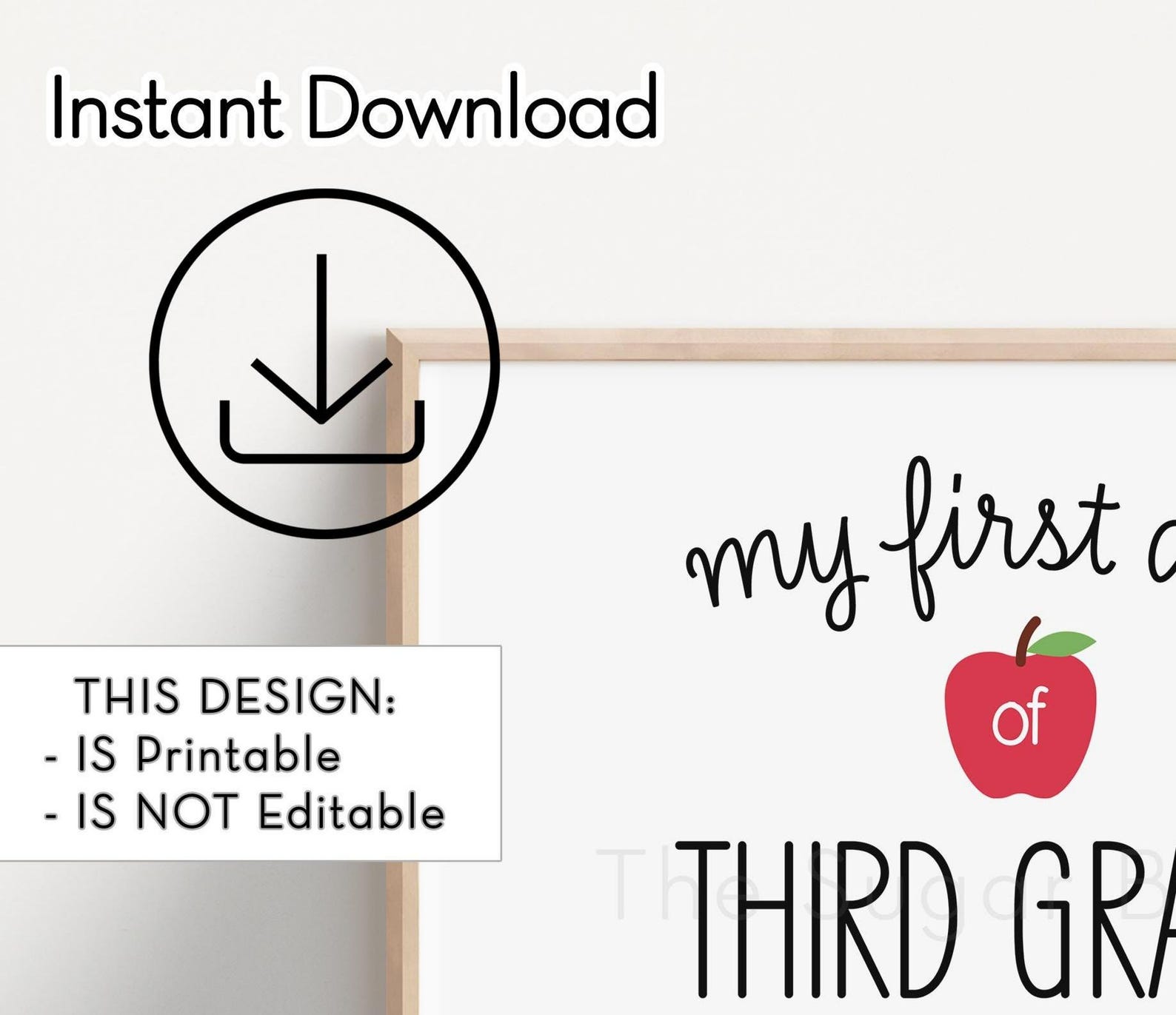 First Day of 3rd GRADE Sign, Back to School 3rd Grade Sign Printable ...