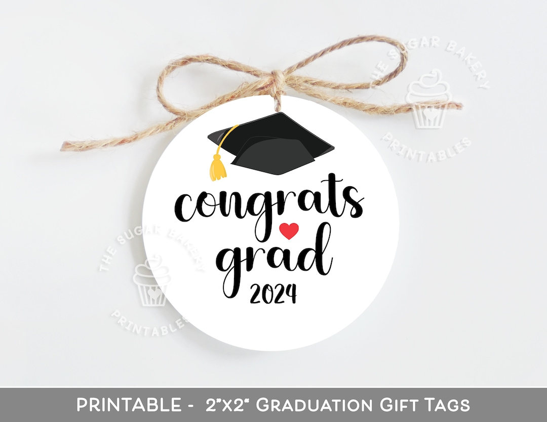 Printable Graduation Tag, Graduation Cookie Tag, Congratulations Grad ...