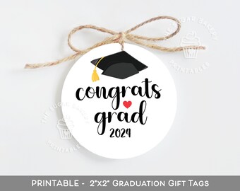 Printable Graduation Tag, Graduation Cookie Tag, Congratulations Grad ...