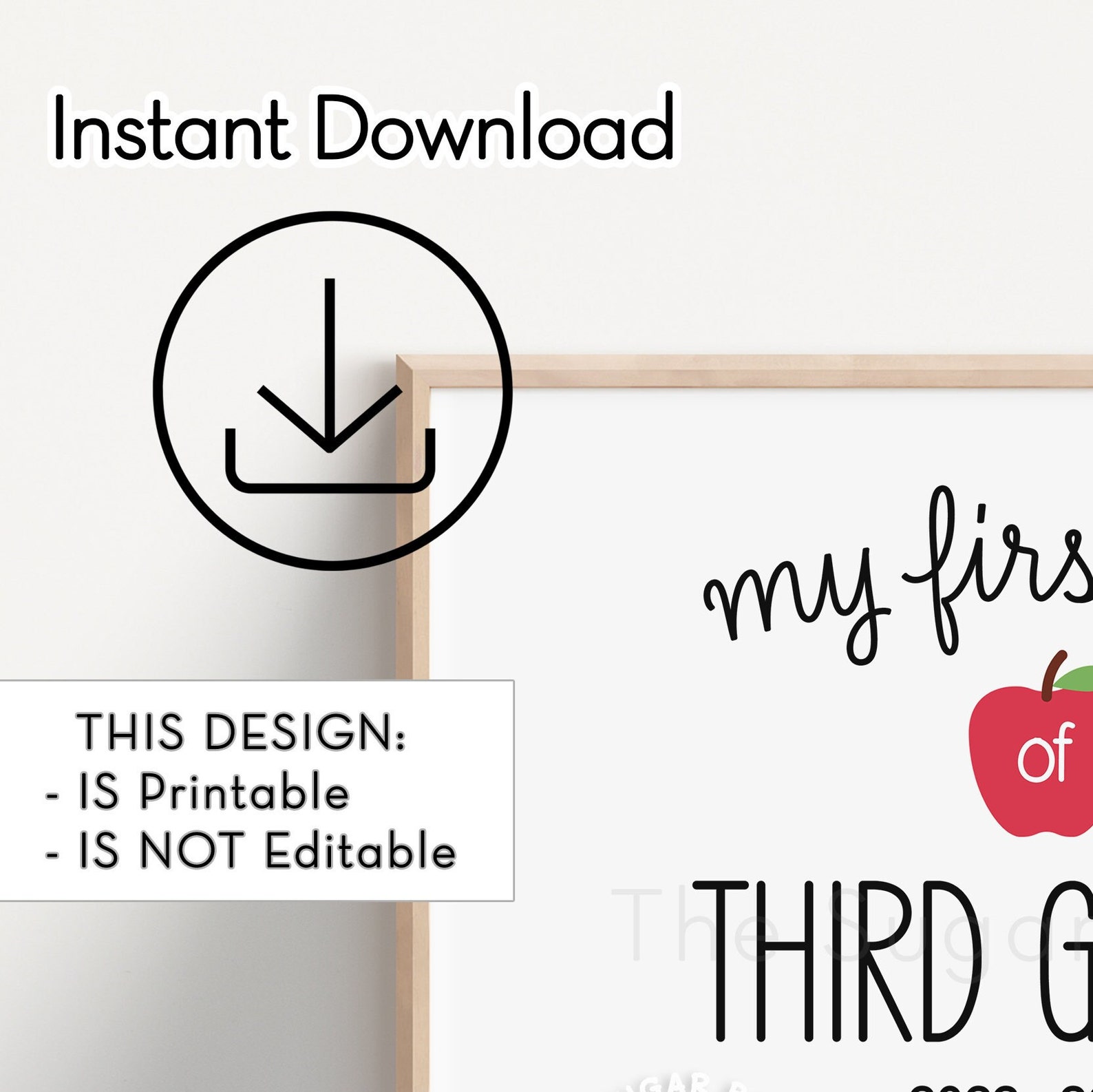 First Day of 3rd GRADE Sign, Back to School 3rd Grade Sign Printable ...