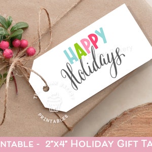 Merry Christmas Gift Tag EDITABLE Happy Holidays Gift Tags for Kids ...