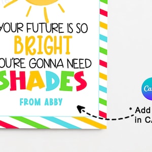 End of the Year Sunglasses GIFT TAGS, 'your Future is so Bright, You're ...