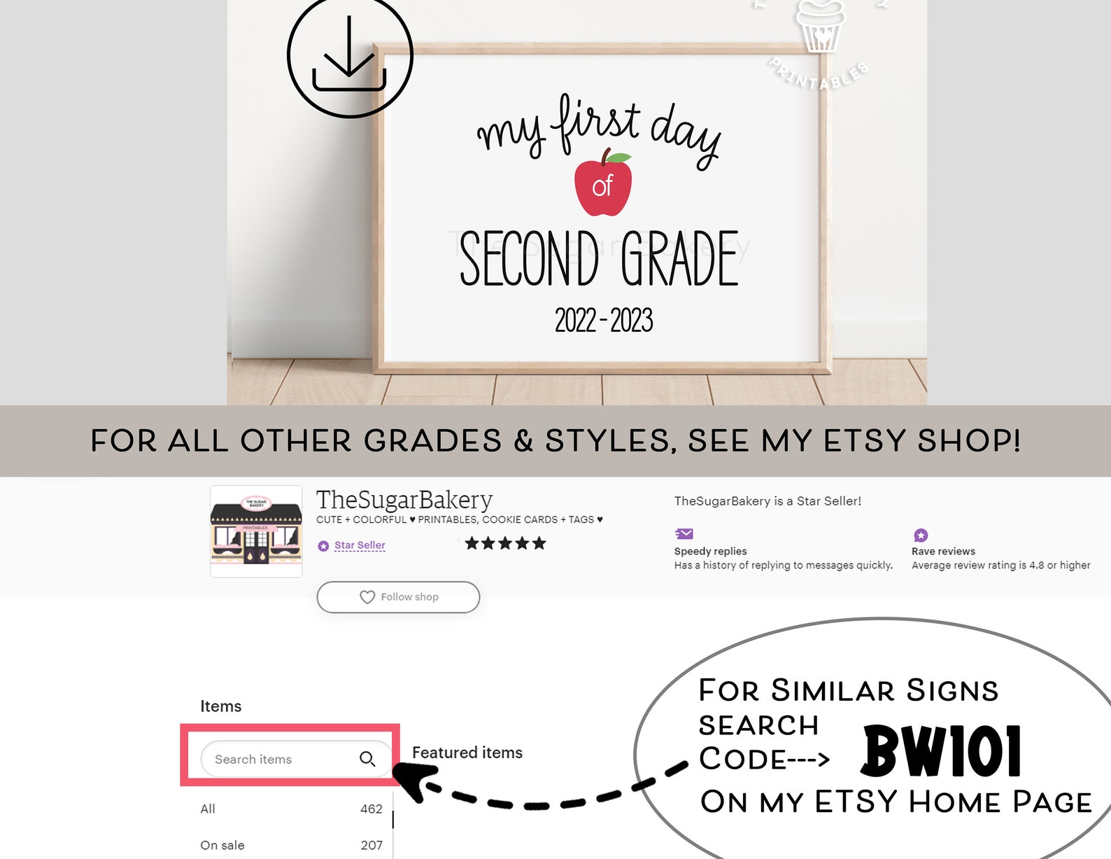 First Day of SIXTH Grade Sign, PRINTABLE Back to School 6th Grade Sign ...