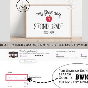 First Day of School Sign 1st GRADE, Back to School FIRST Grade Sign ...