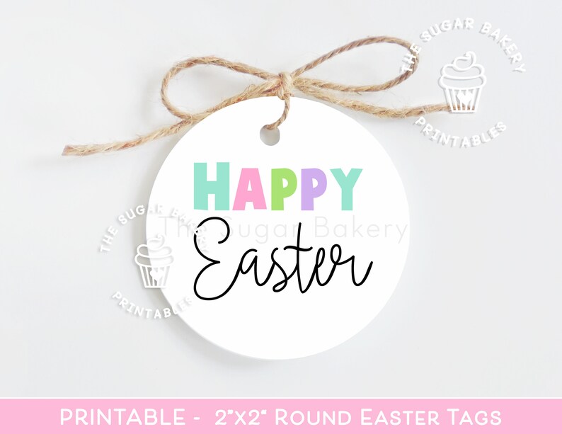 Happy Easter Cookie TAGS Printable Easter Cookie Tag - Etsy