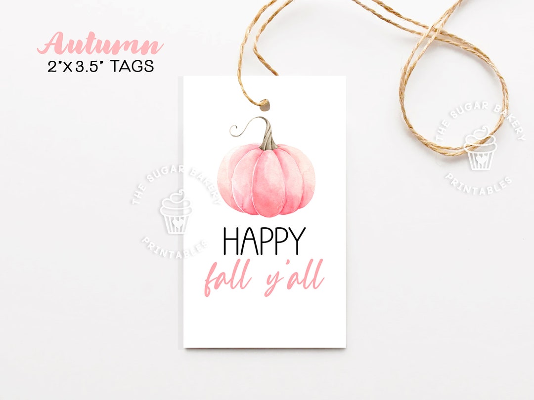 Happy FALL Y'all Cookie TAGS Printable Autumn Treat Tags - Etsy