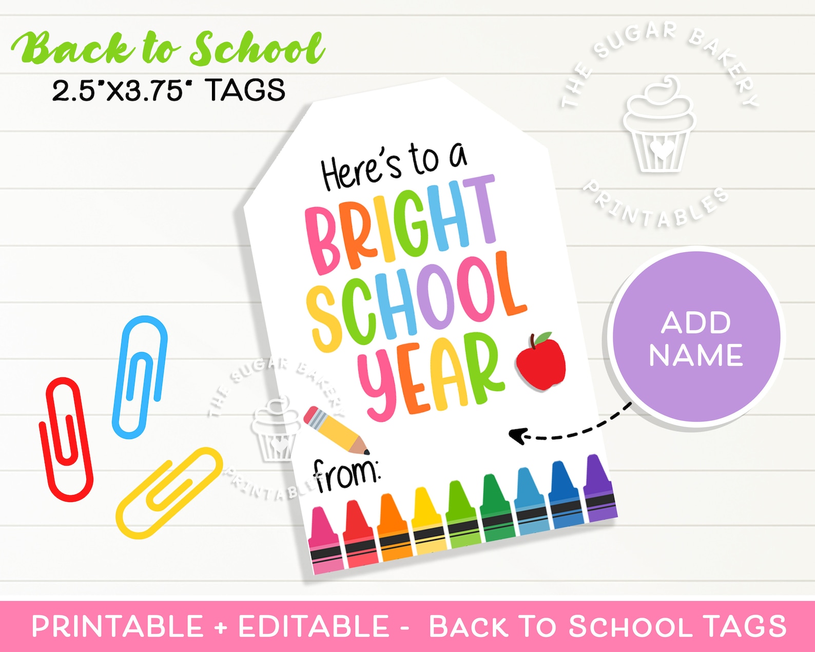 Here's to a Bright SCHOOL Year Printable Tag Back to - Etsy Denmark