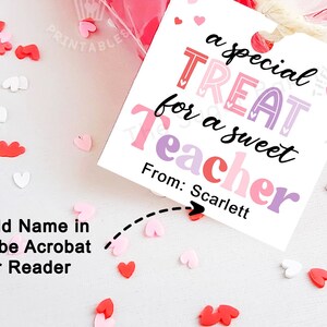 Valentine's Day Teacher Tag, Valentine Treat for Someone SWEET, Teacher ...