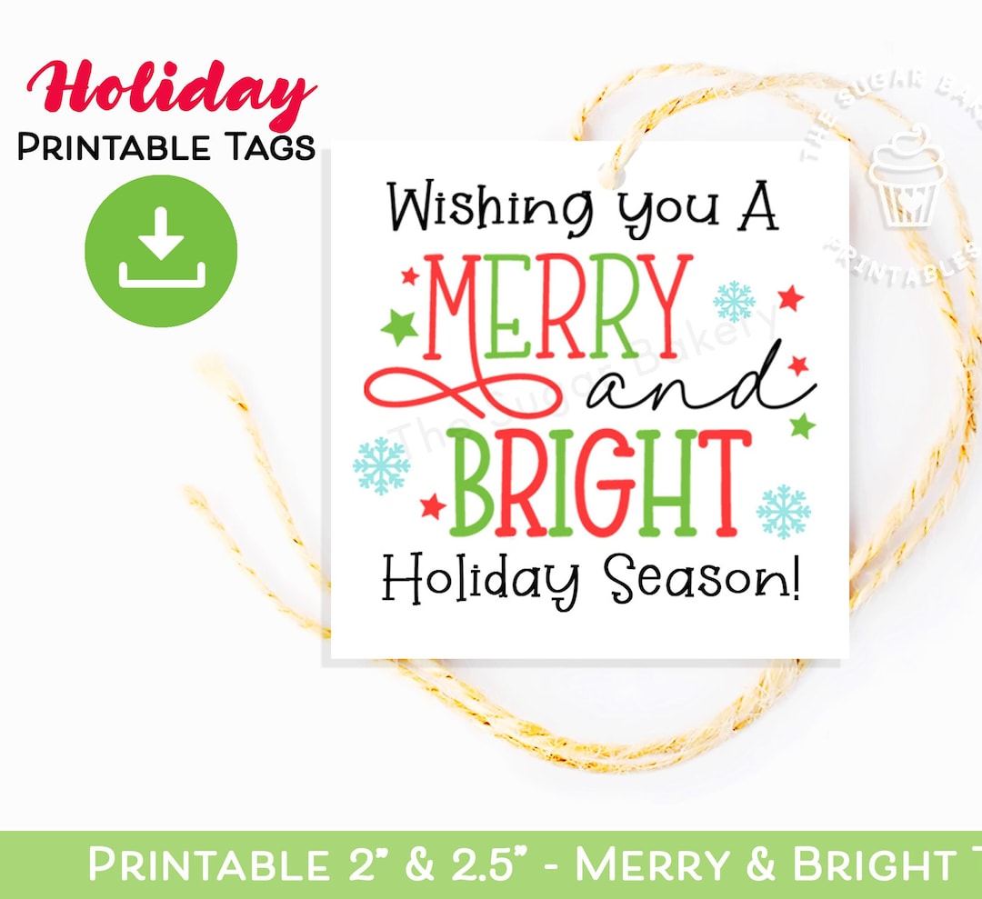 Wishing You a Merry & Bright Holiday Season, Holiday Treat Tags ...