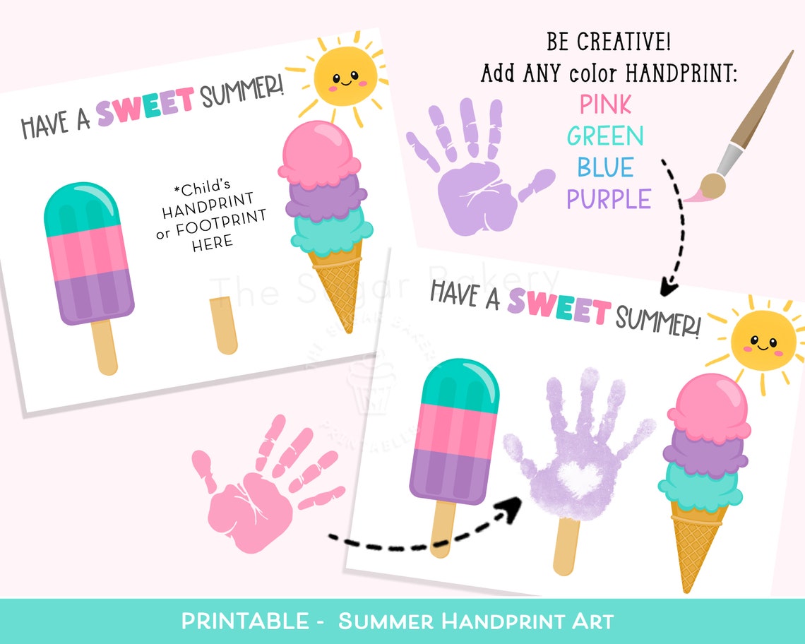 Summer Handprint Craft, Have a SWEET Summer ICE CREAM Popsicle ...