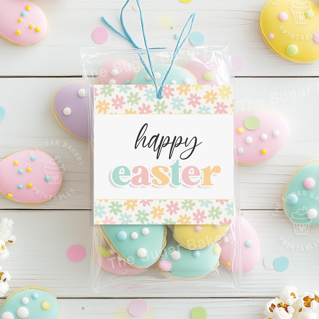 Easter Cookie Tags, Happy Easter Tags, Spring Cookie Tags, Easter Gift ...