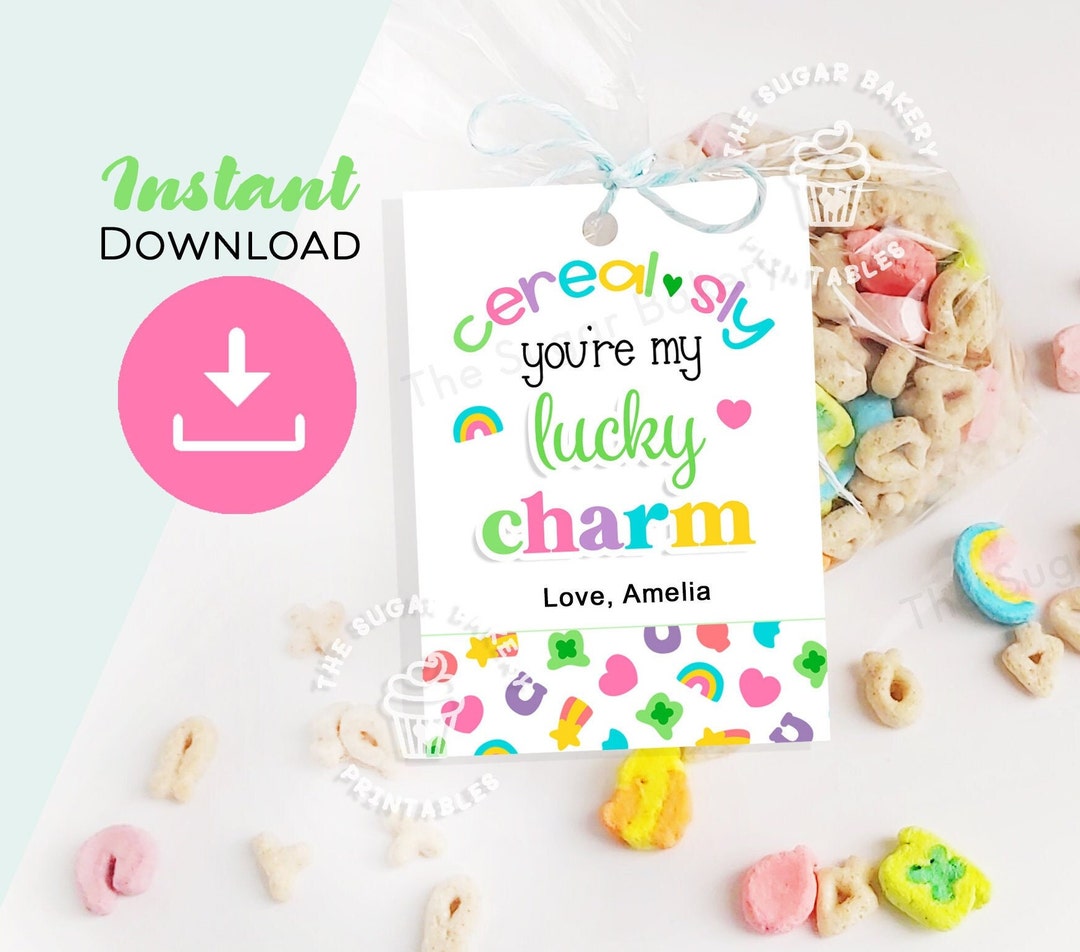 CEREAL-SLY You're My LUCKY Charm Tags, Lucky Charm Cereal Tags, St ...
