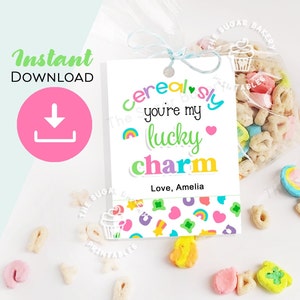 CEREAL-SLY You're My LUCKY Charm Tags, Lucky Charm Cereal Tags, St ...