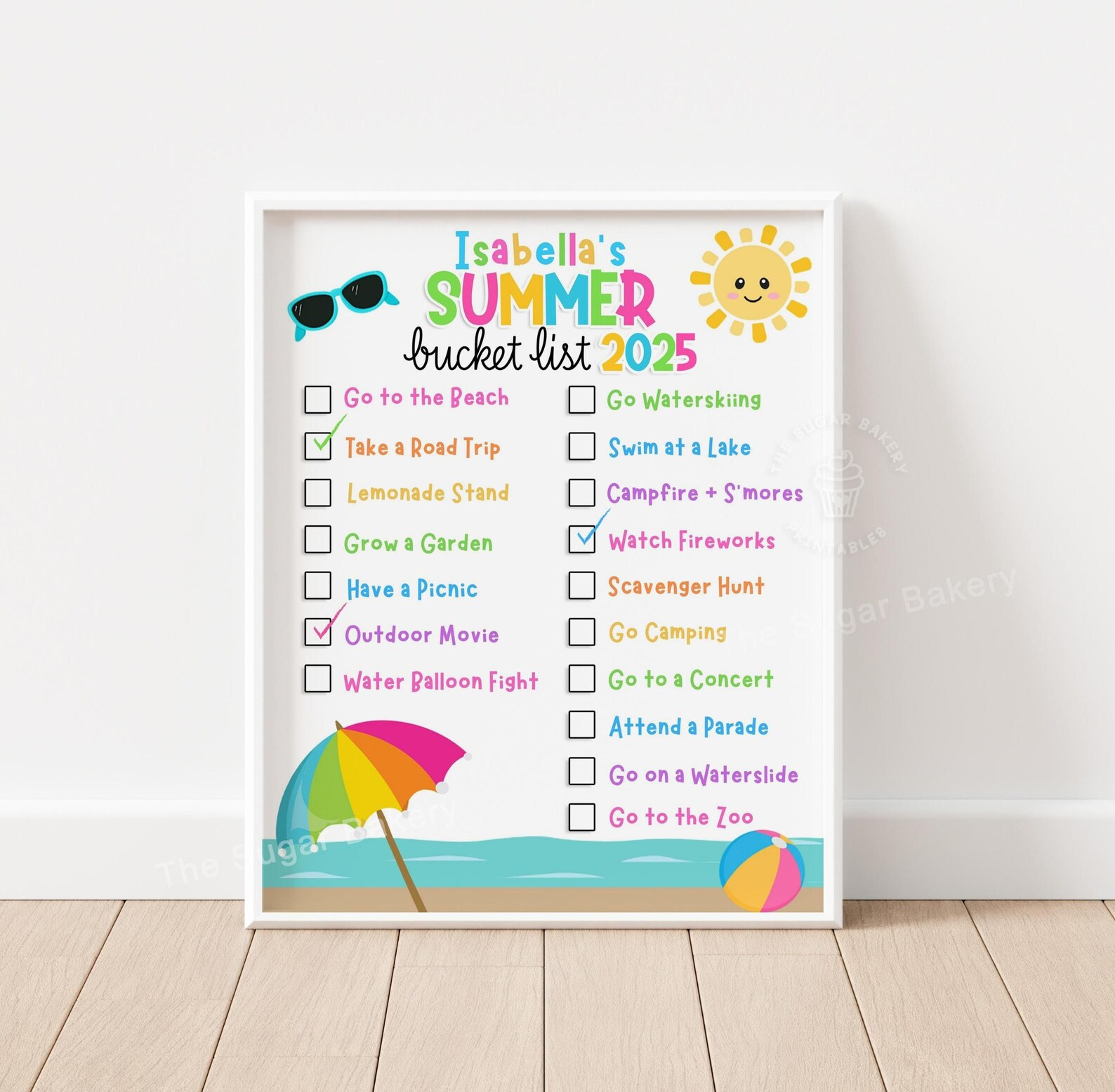 2025 EDITABLE Summer Bucket List Printable, Personalized Summer ...