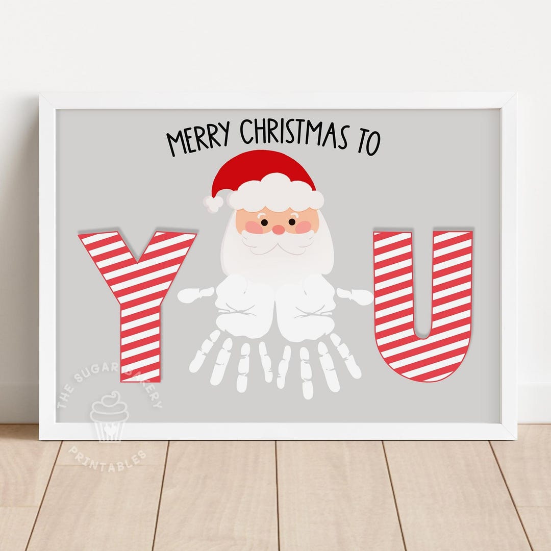 Christmas Handprint Art, SANTA Christmas Handprint Craft, Christmas ...