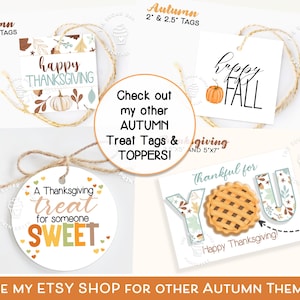 Fall Cookie Bag Toppers, THANKFUL for YOU Autumn Bag Topper, Printable ...