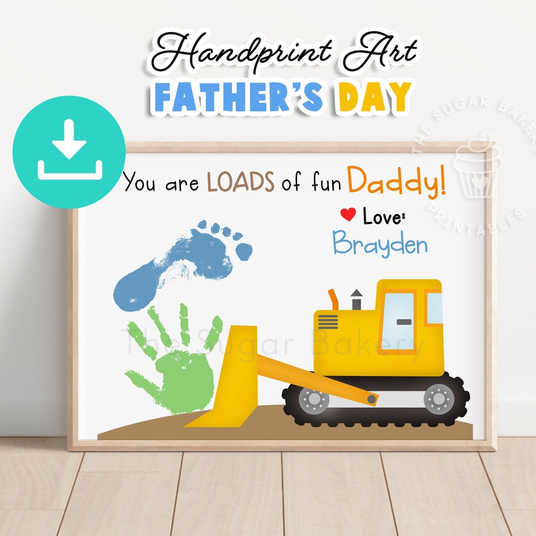 Father's Day Handprint Printable, You Are Loads of Fun Daddy, Handprint ...
