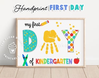 First Day of School Handprint Art, Back to School Activity, Handprint ...