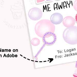 Valentine Bubble GIFT Tag, You BLOW Me Away BUBBLES Tag, Printable ...