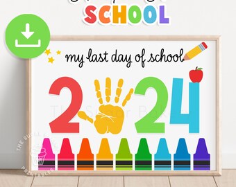 Last Day of School Handprint Art, Handprint Craft Keepsake, Printable ...