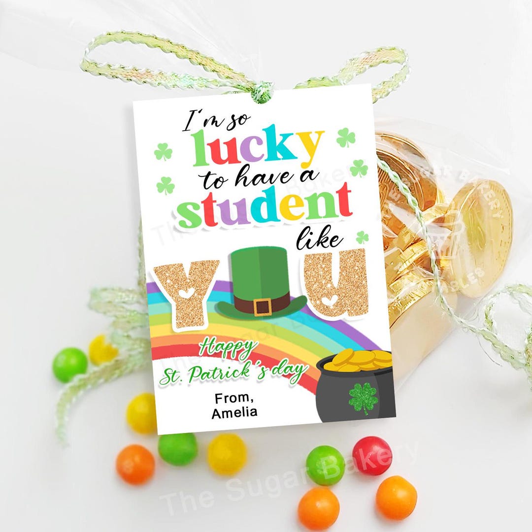 So LUCKY to Have a STUDENT Like YOU Tags, St Patricks Gift for Student ...