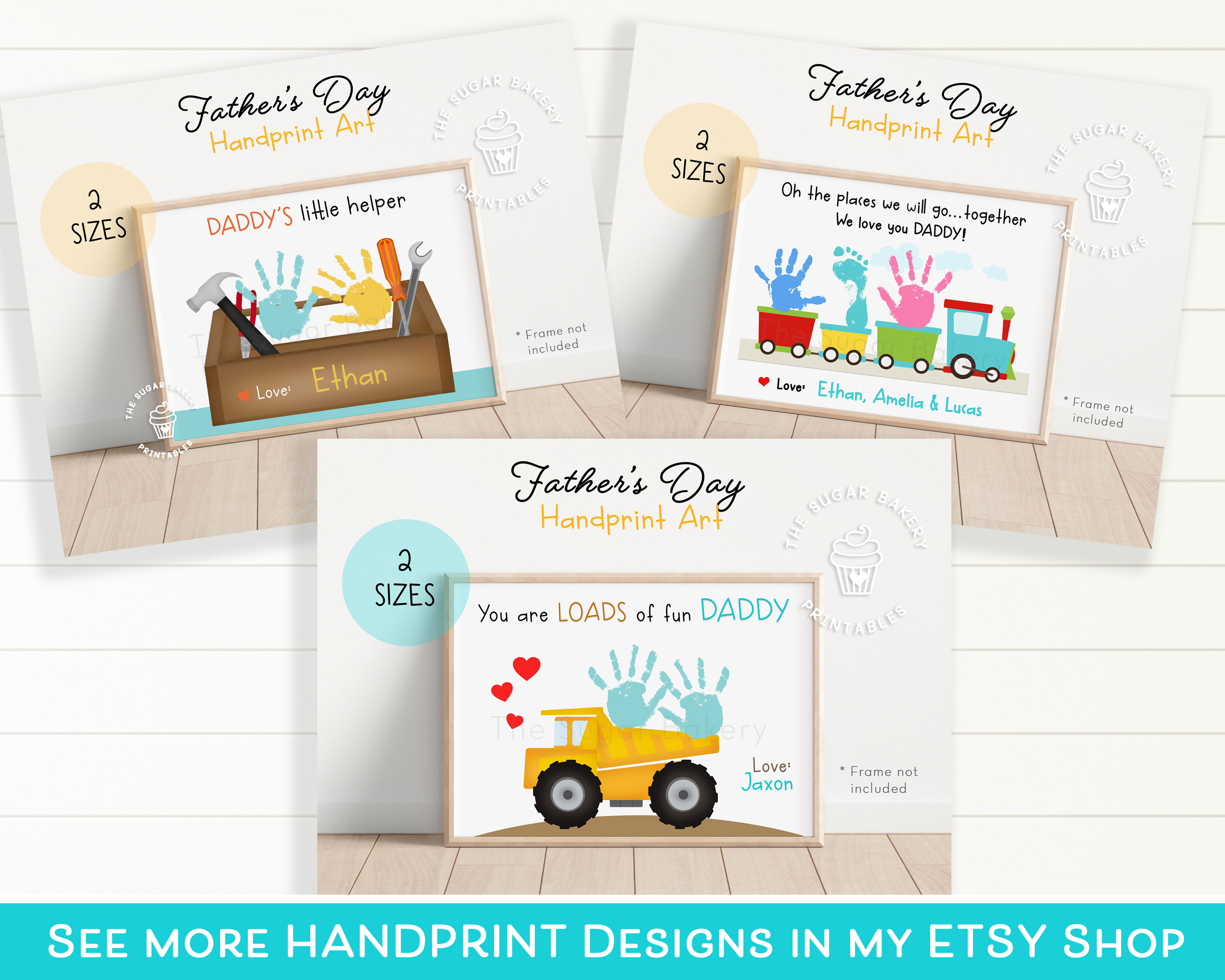Handprint Art Craft for Father's Day, Tractor Farm Printable Father's ...