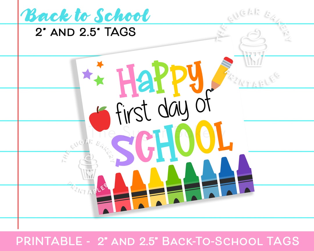 Happy First Day of School TAGS BACK to SCHOOL Gift Tags 1st - Etsy