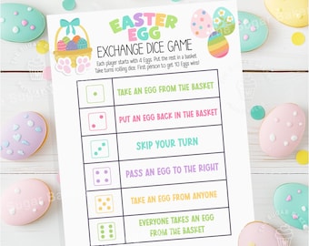 Easter Egg Dice Game Printable Fun Classroom Egg Exchange Game for Kids ...