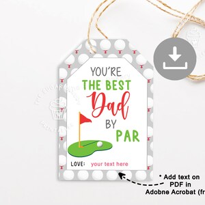 Printable Fathers Day Golf Gift Tags, Fathers Day GOLF Tags, Best DAD ...