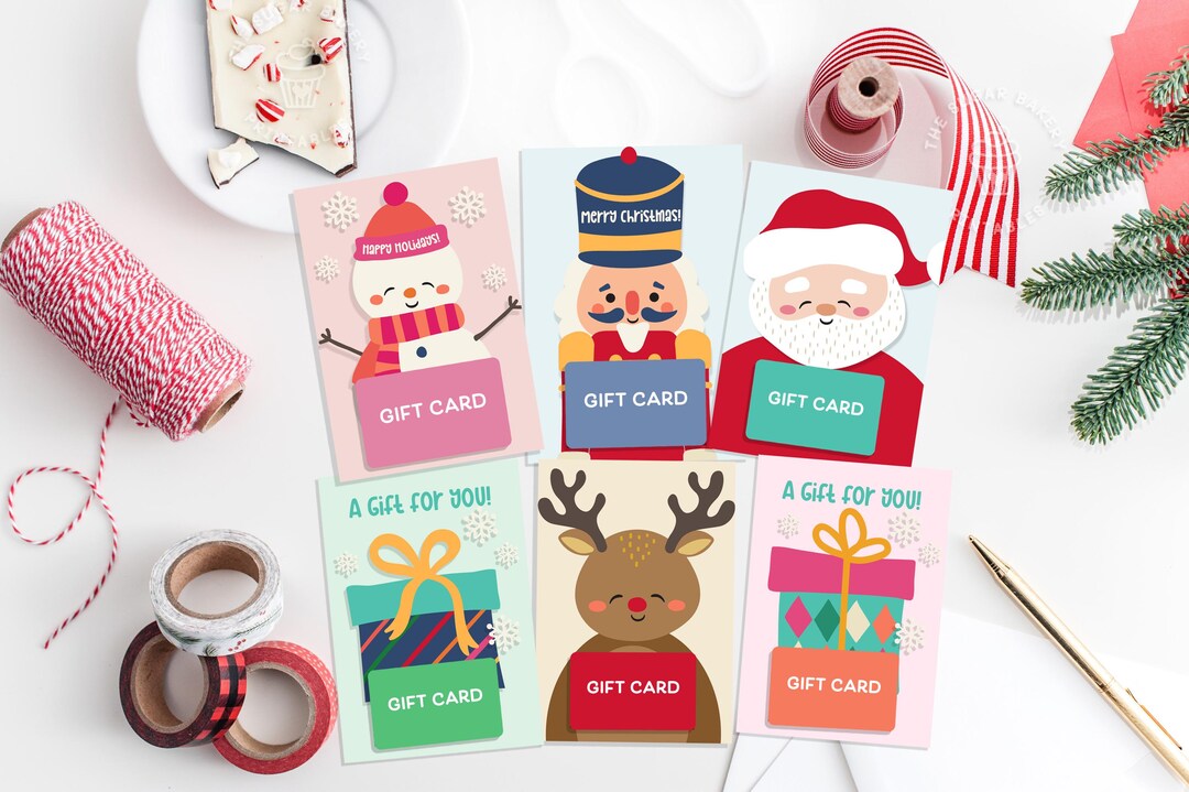 Christmas Gift Card Holder BUNDLE, PRINTABLE Holiday Gift Card Holder ...