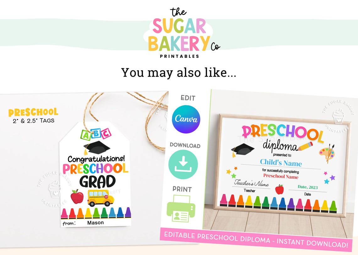 Kinder Graduation Tag Printable, Kindergarten Graduation Tag ...