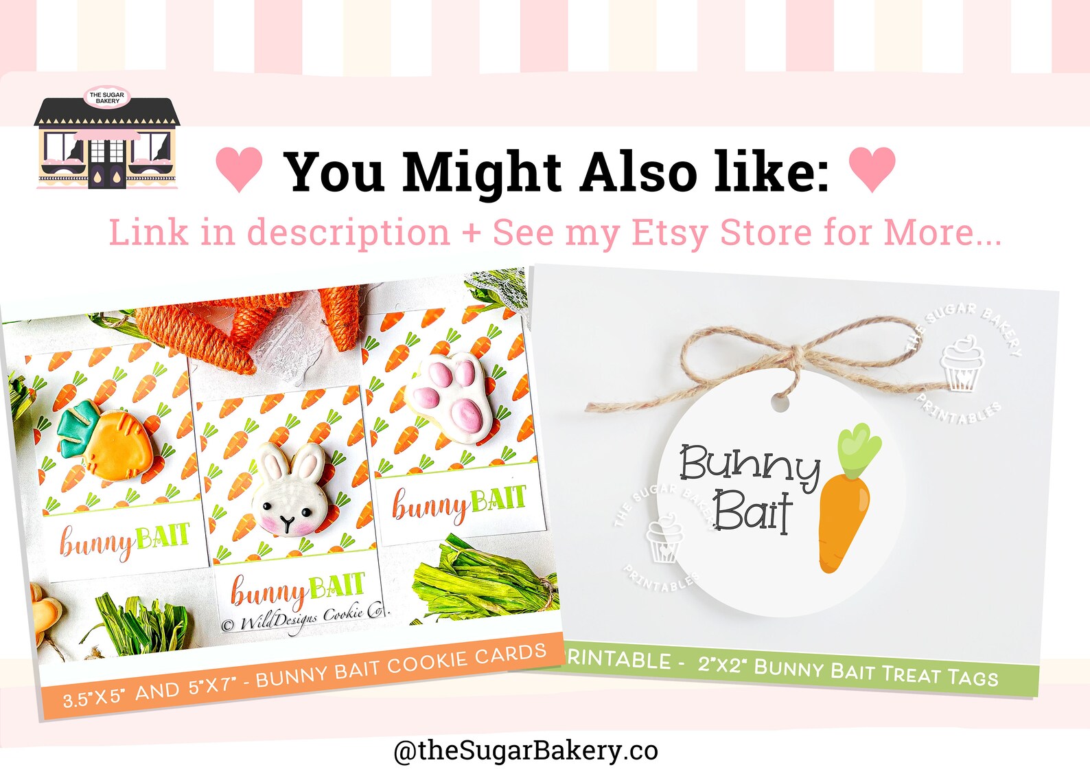 Bunny Bait Easter COOKIE TAG, 2" and 2.5" Printable Easter Cookie Tags ...