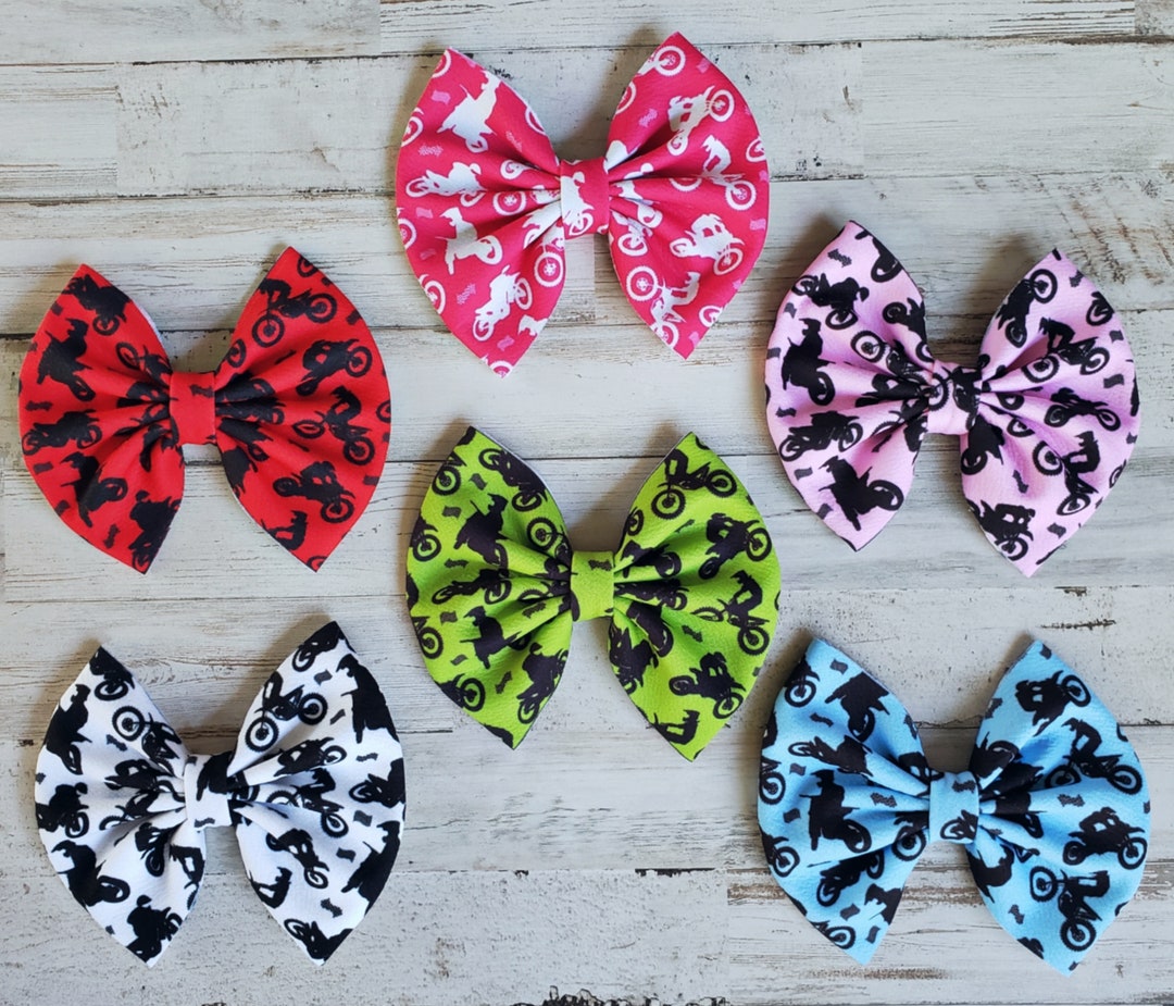 Dirtbike Baby Bows Motocross Baby Race Track Checkered Flag Baby and ...